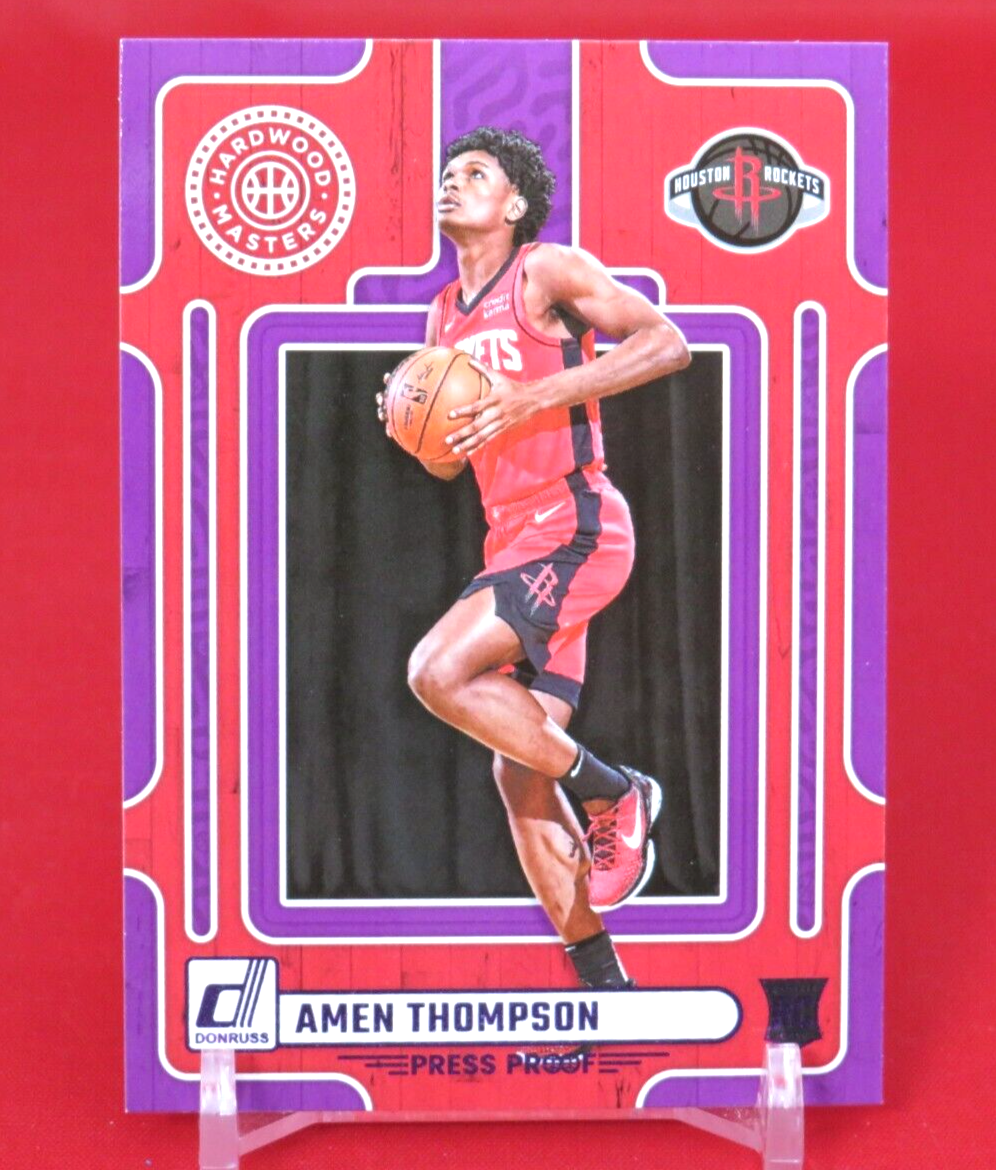 Amen Thompson PURPLE Press Proof Hardwood Masters RC 2023-24 Donruss ...