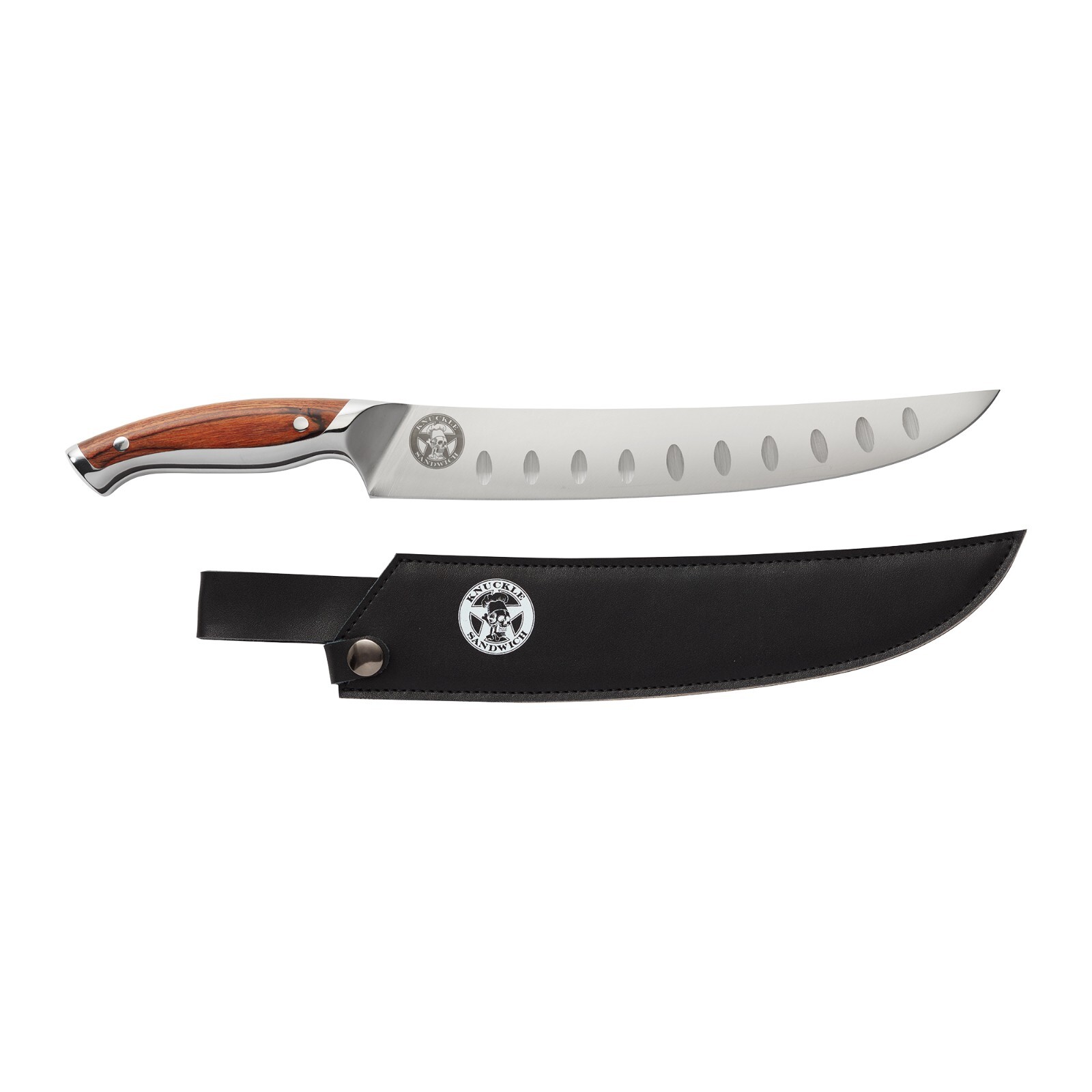 Guy Fieri Knuckle Sandwich 10-Inch Cimeter Meat Slicer Knife w/Leather ...