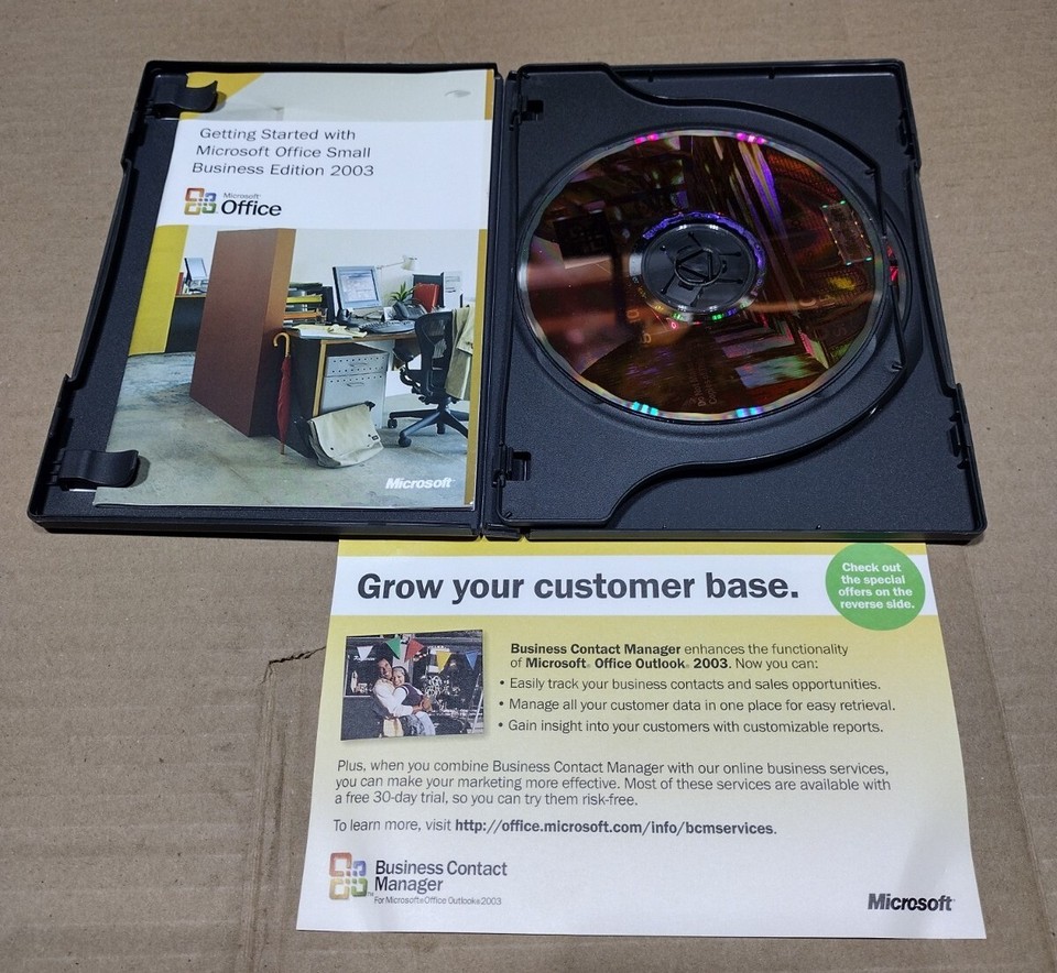 Microsoft Office 2003 Small Business Edition Complete in Box PC Program ...