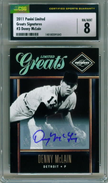 2011 Panini Limited - Limited Greats Denny McLain #3 Signatures /499 ...