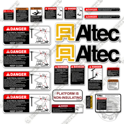 Fits Altec AT200A Decal Kit Bucket Truck - Warning Stickers - 3M Vinyl ...