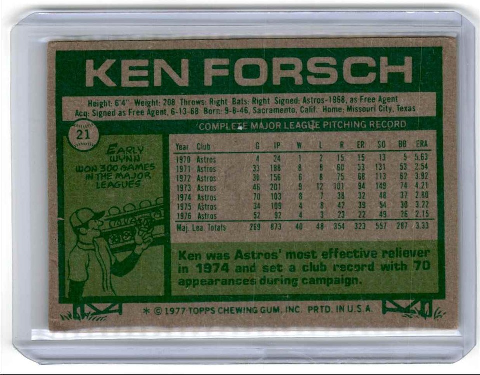 1977 Topps Original 1973 Ken Forsch Houston Astros #21 | eBay