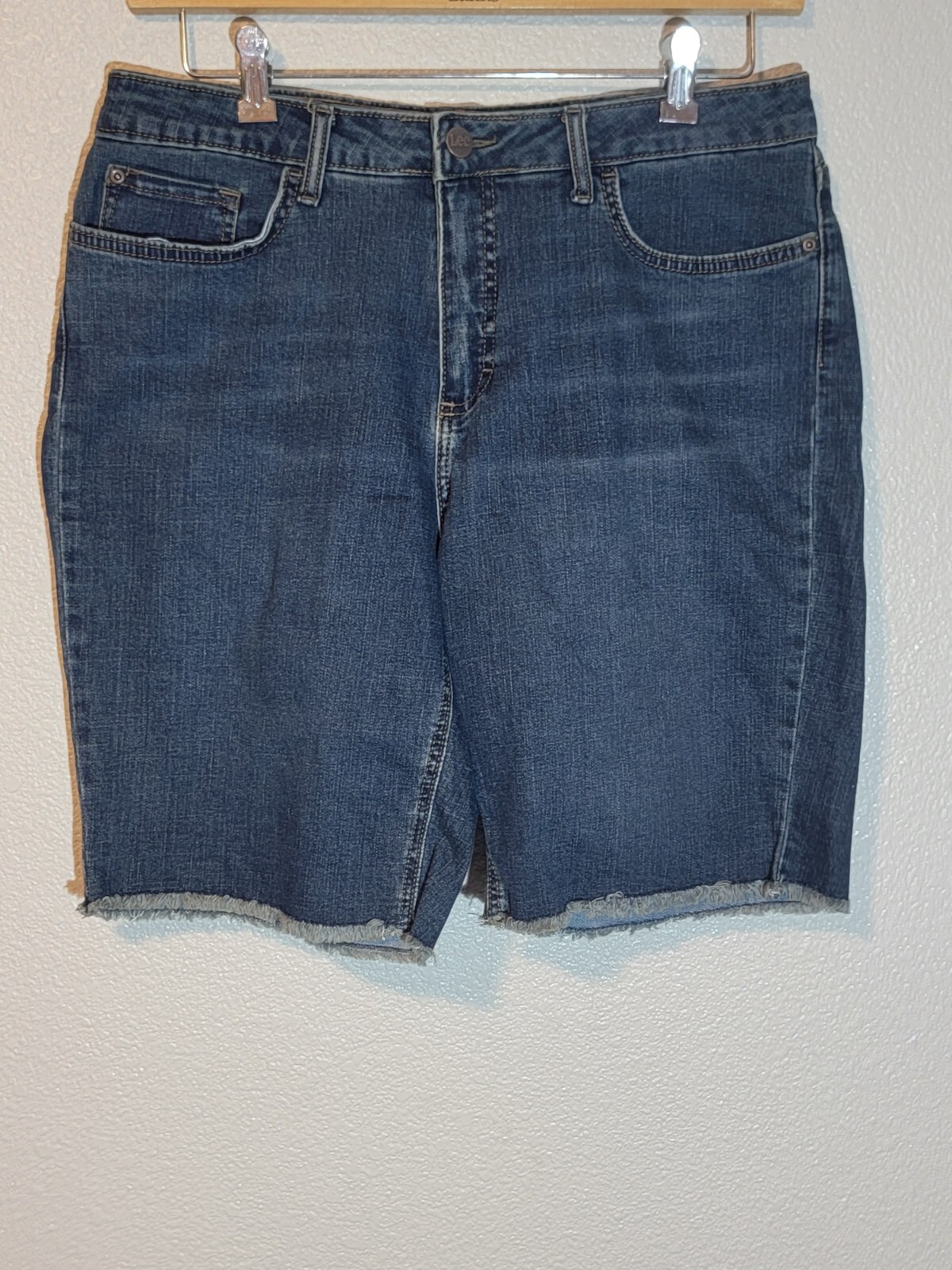 Lee Jean Shorts Womens Size 16M Bermuda Cut Off High Rise Denim Blue | eBay
