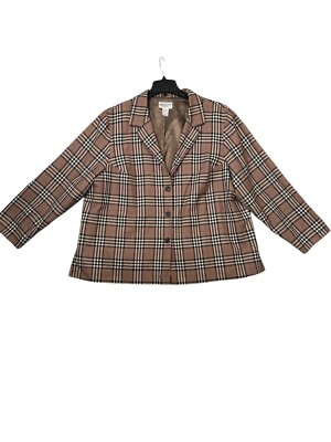 Pendleton 100% Virgin Wool Women's Plus 24W Brown Plaid Business ...