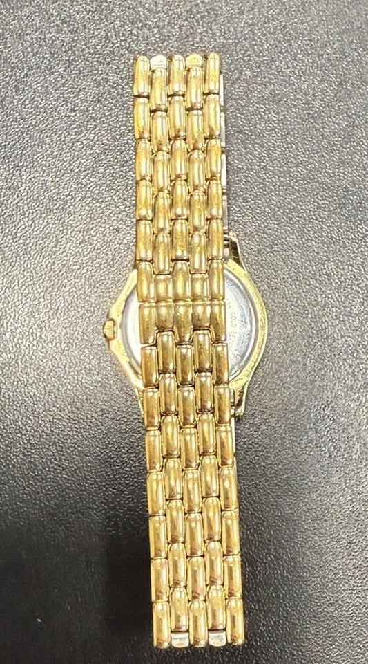 Ladies Movado Folio Gold-Tone Watch Diamond & 14K Bezel Model 94 E4 ...