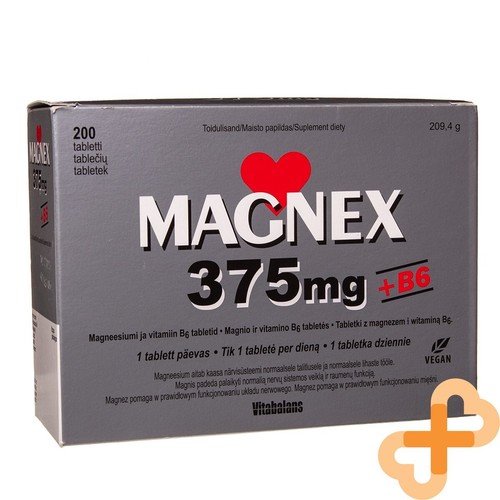 MAGNEX Magnesium Vitamin B6 Supplement 200 Tablets Brain Nervous System ...