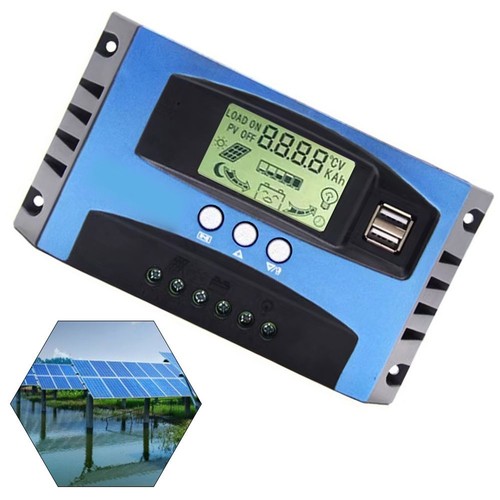 For Solar Charge Controller USB LCD Display 12V 24V Current Adjustable ...