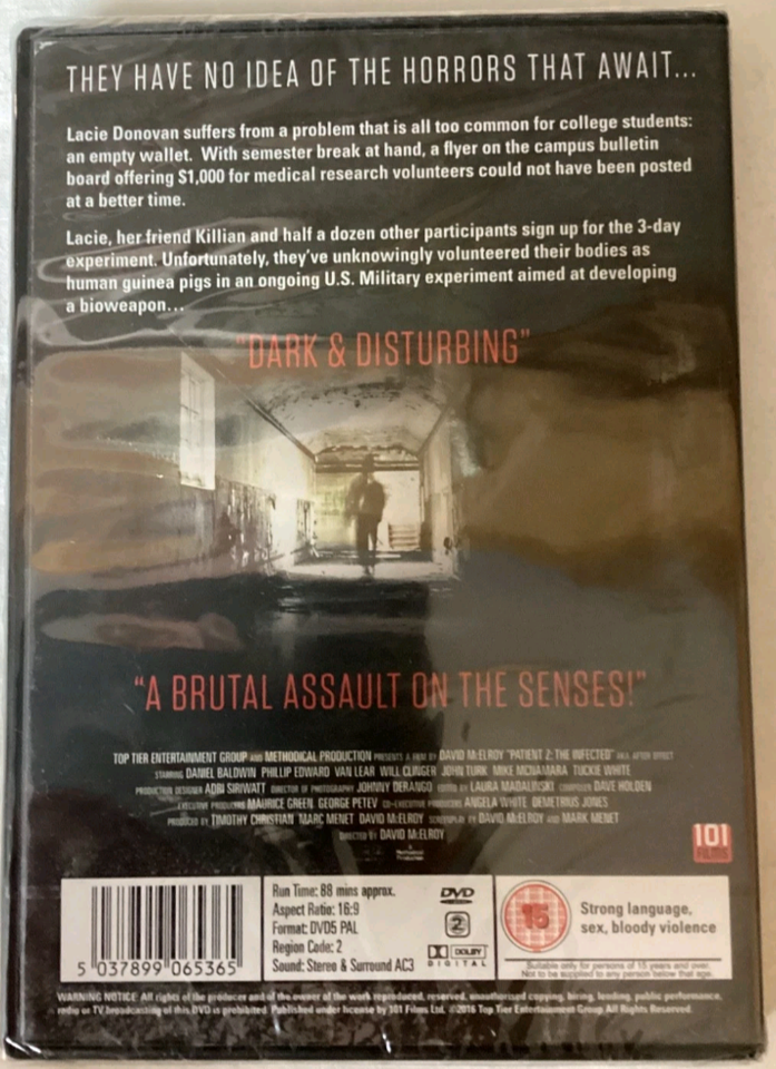PATIENT Z- THE INFECTED DVD 2016 NEW & SEALED PAL REGION 2 zombie ...