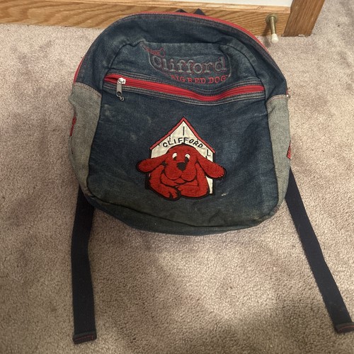 VTG 2001 Clifford The Big Red Dog - Kid’s Embroidered Denim Backpack ...