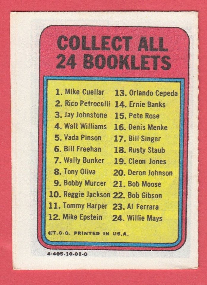1970 Topps Booklet # 14 Ernie Banks -- Cubs -- Box 732-322 | eBay
