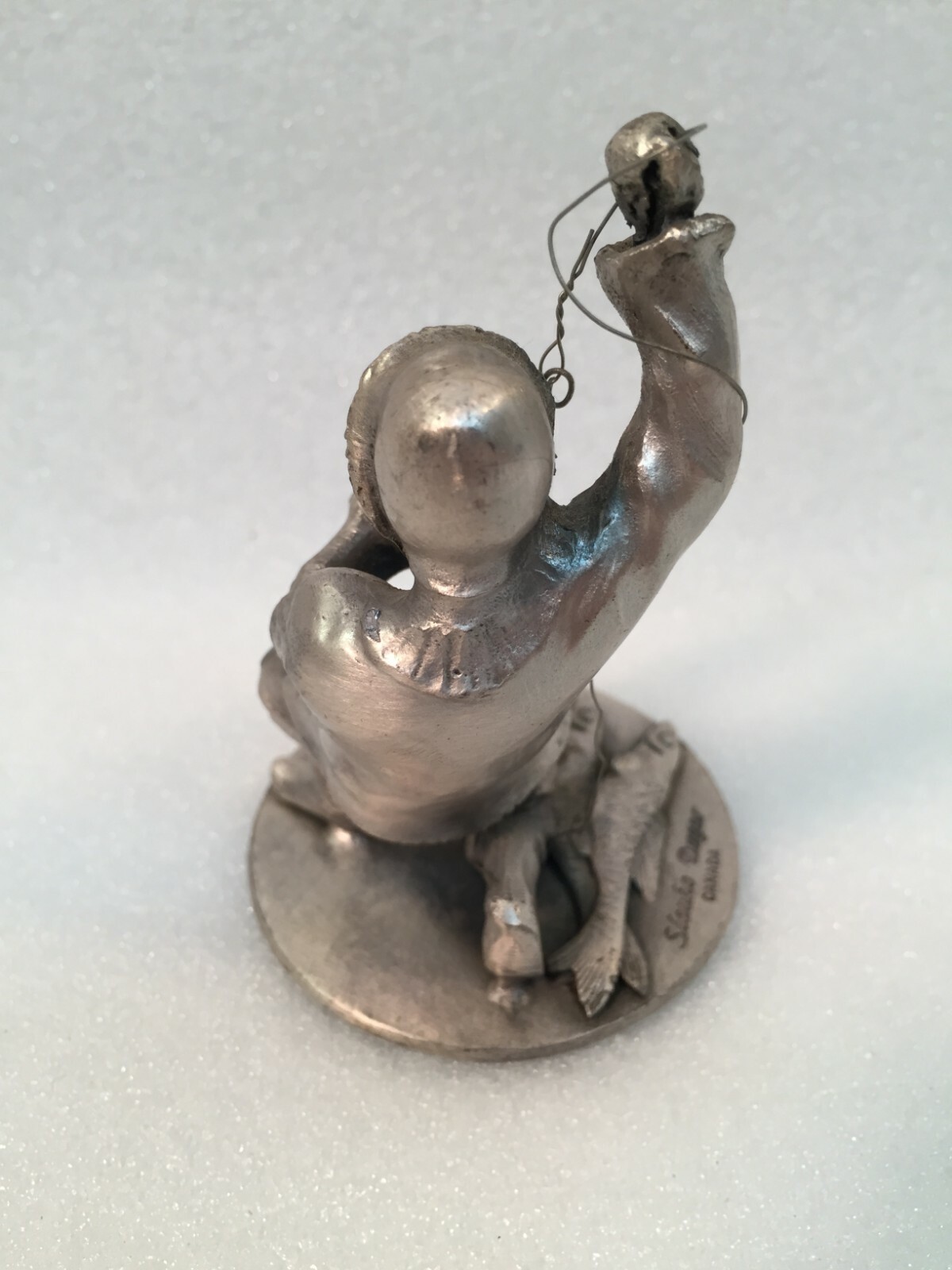 Slavko Dugar Canada Signed Inuit Man Ice Fishing Pewter Figurine | eBay