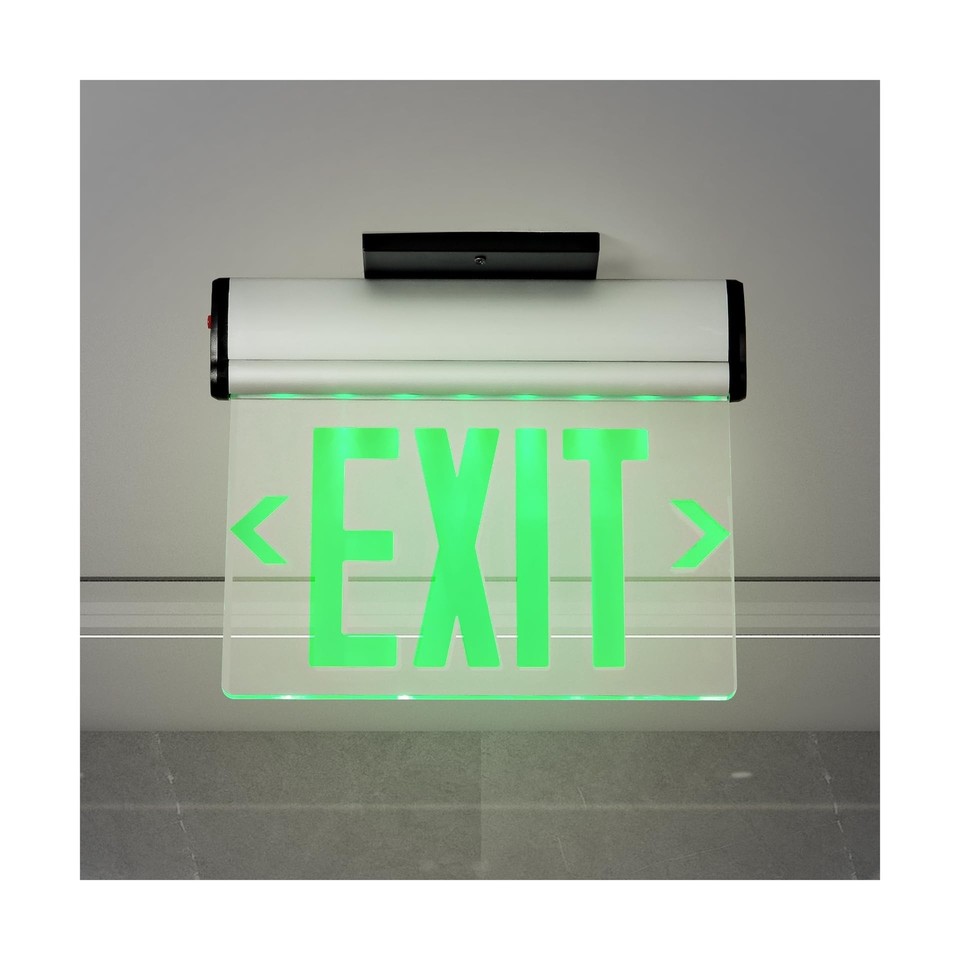 Green Exit Signs for Business, LED Edge Lit Exit Sign, UL 924 ...