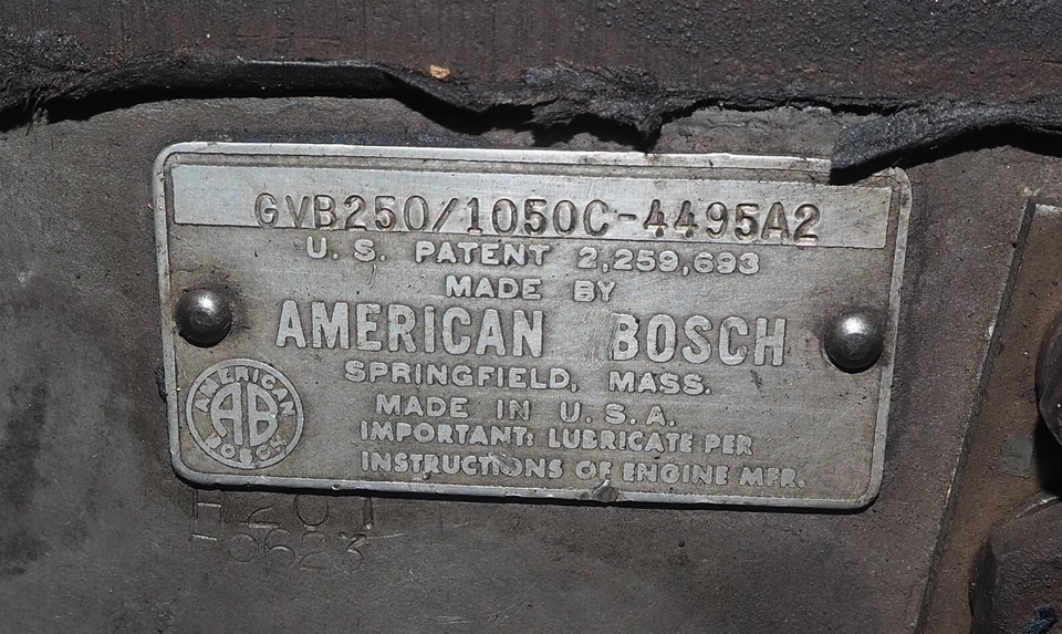 Mack 673 237 American Bosch Diesel Injection Pump OEM GVB250/1050C *FOR ...