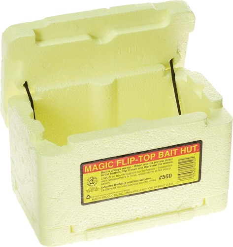 Fishing Worm Bait Boxes, Lot of 6 boxes w/worm bedding Dual Top Magic ...