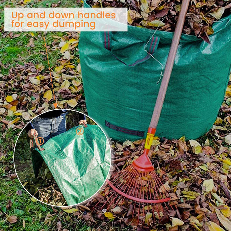 Heavy Duty Garden Waste Bag Reusable Waterproof Refuse Sack for Leaves ...