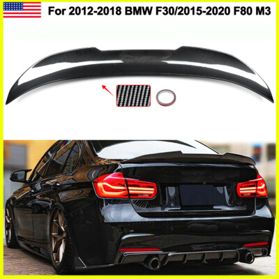 For BMW F30 F80 335i 328i Carbon Look PSM Style Rear Trunk Spoiler Wing ...