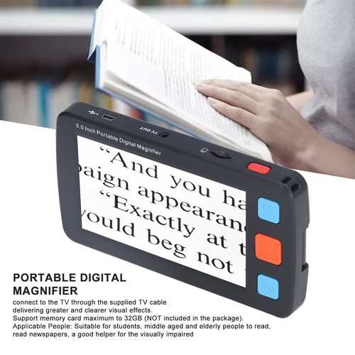 5.0in Electronic Digital Magnifier Portable Reading Aid 4X‑32X Zoom 17 ...