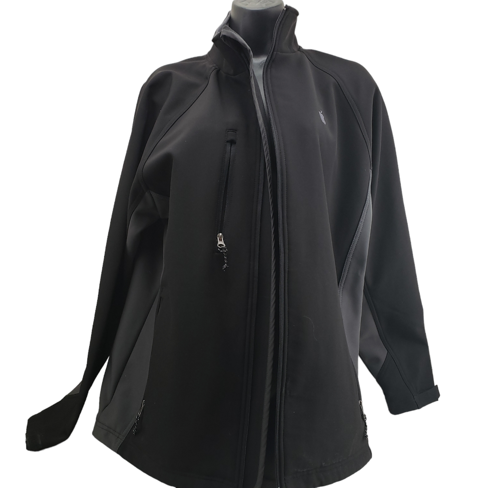 Men's Fossa Jacket Medium Black Grey Long Sleeve Zipper Front Pockets ...