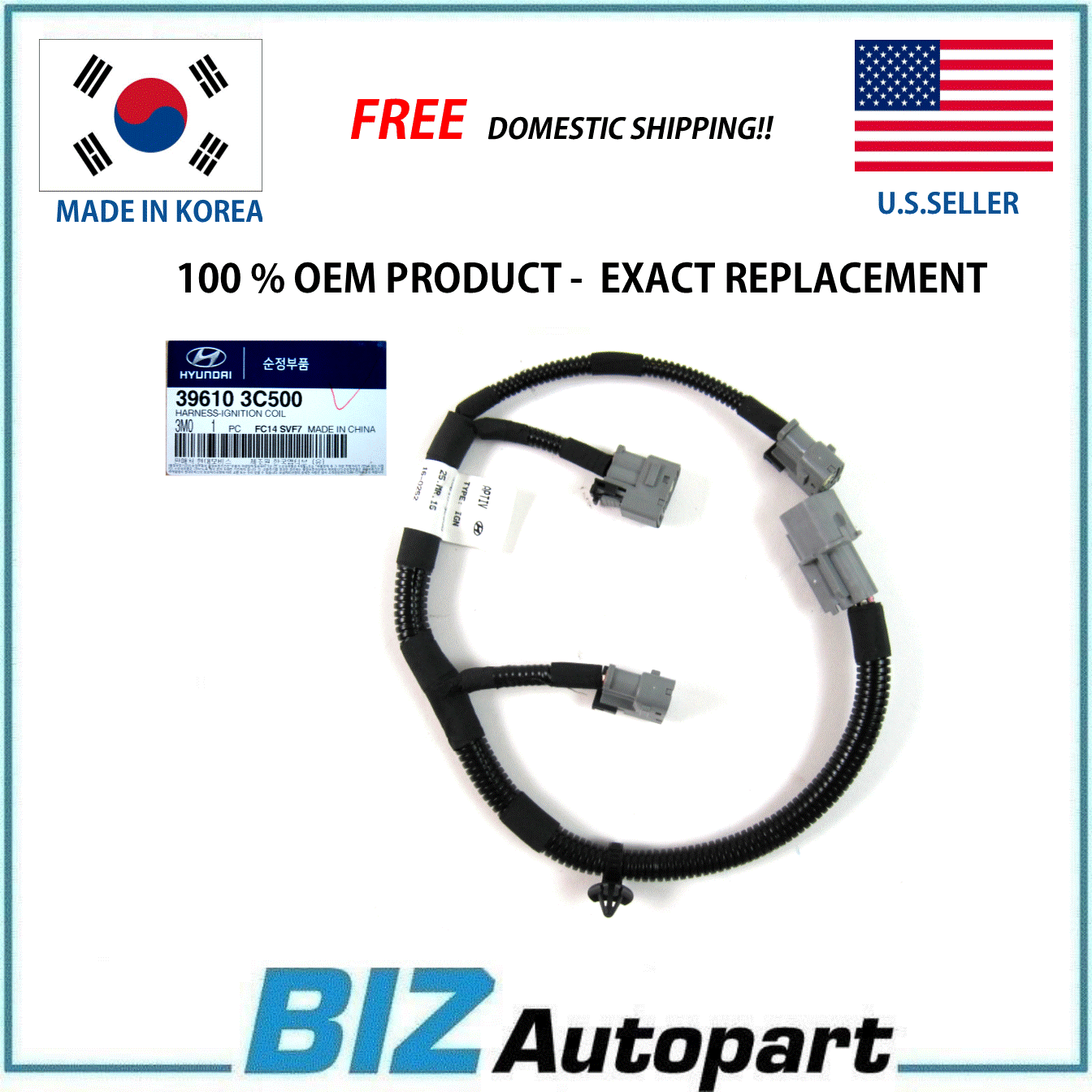 GENUINE ! IGNITION HARNESS for 10-19 HYUNDAI 11-18 KIA OE# 39610-3C500 ...