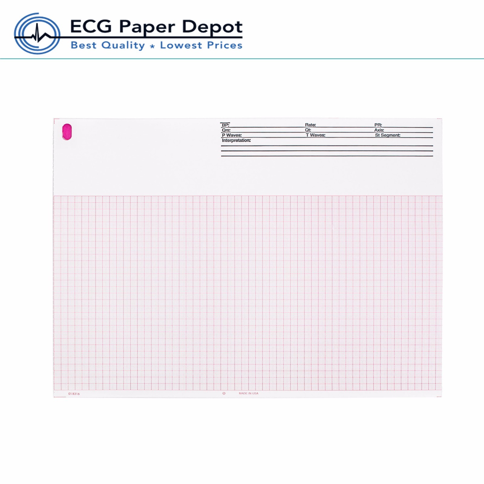 ECG EKG Thermal Paper 8.50"x11" Burdick 7966 E350 Compatible 1 Pack 200 ...
