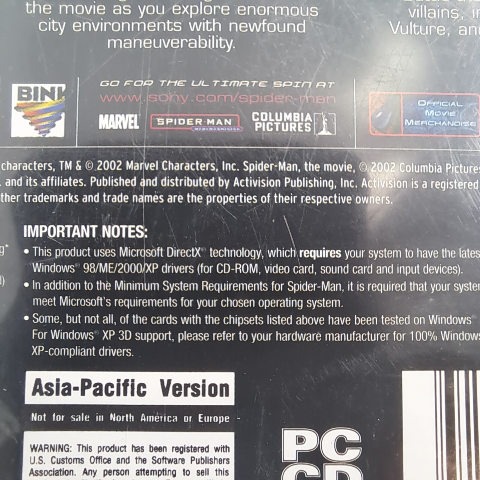 Spider-Man PC Game - Windows 98/ME/2000/XP CD ROM - Activision ...