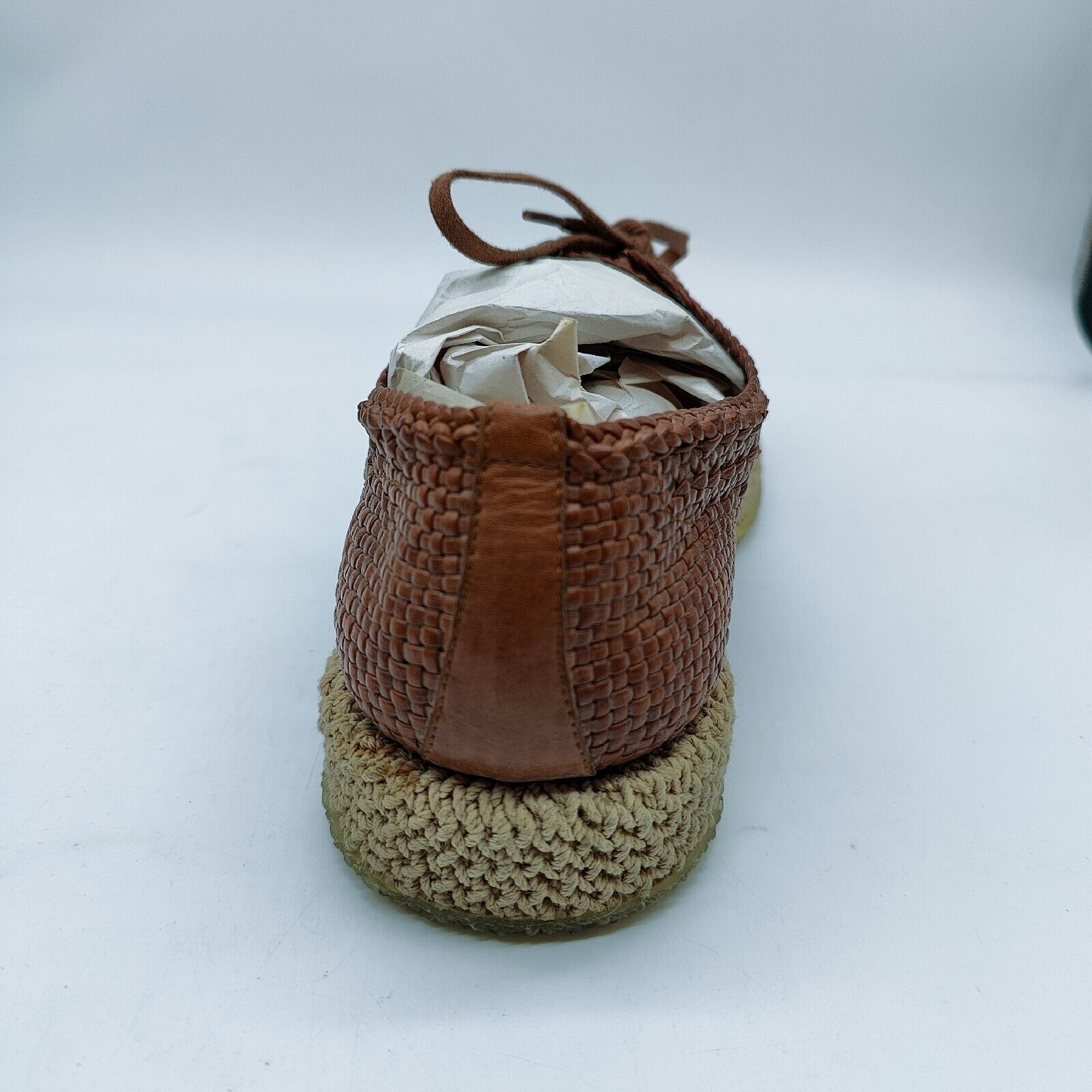 New Defect- Ferragamo Woven Brown Dress Men's Lace-up Woven Oxford ...