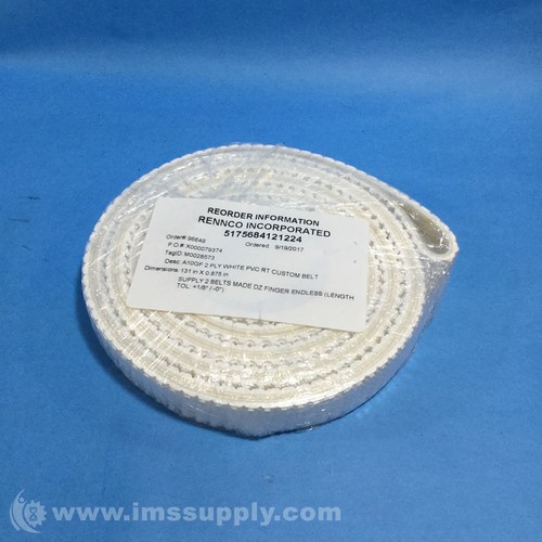 Rennco, LLC. 5175684121224 A10GF 2 Ply White PVC RT Custom Belt FNIP | eBay