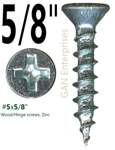 Phillips Flat Head #5 x 5/8" Wood, particle board MDF, Hinge screws ...