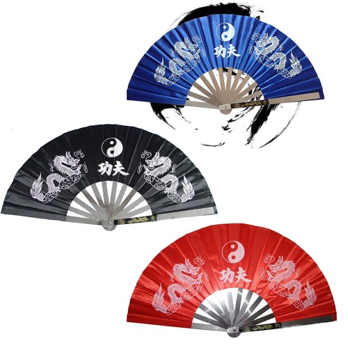 Wushu Taichi Kungfu Stainless Steel Fan Kung Fu Martial Arts Weapons ...