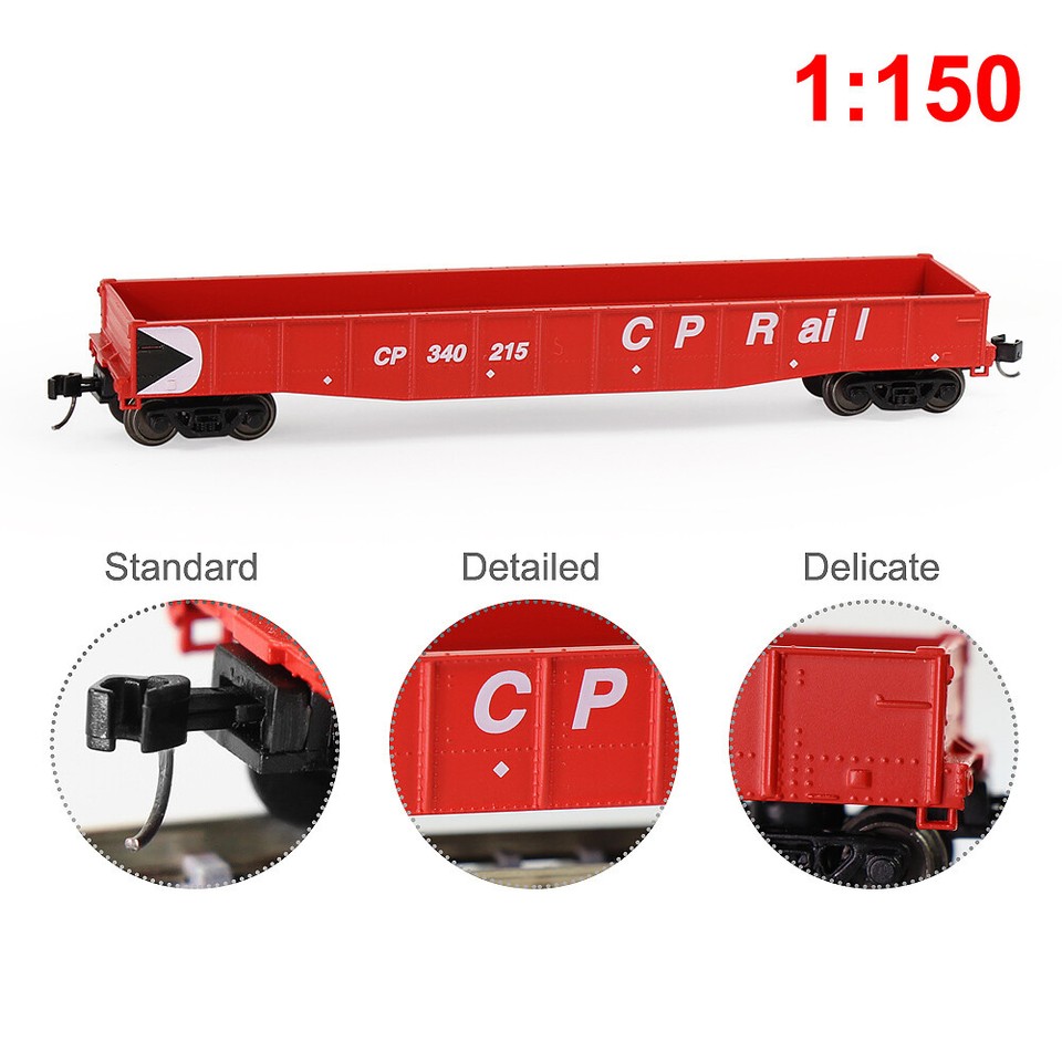 Evemodel N Scale 1:150 53ft Low-side Gondola Cars Railway Wagon Model ...