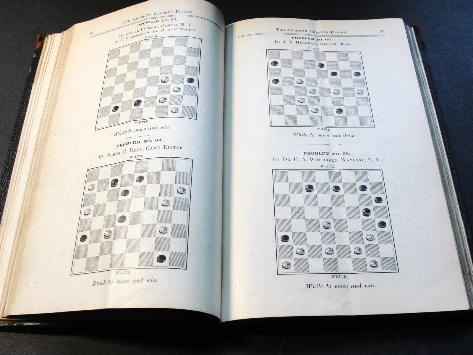 The American Checker Review- Bound Volume II Book- March 1889-February ...