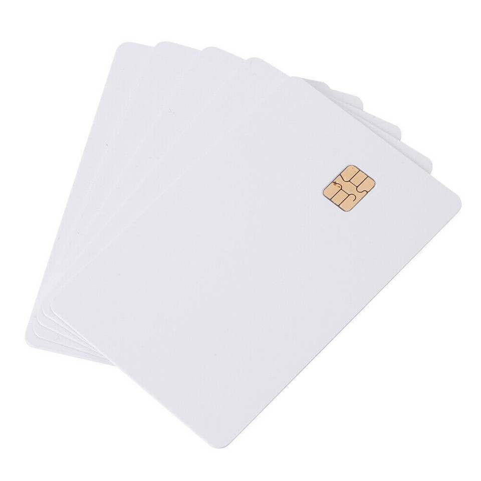 5Pcs ISO PVC IC #SLE4442 Chip Blank Smart Card Contact IC Card Safety ...