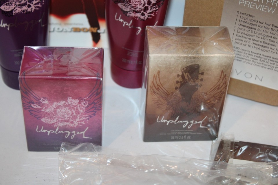 Avon Jon Bon Jovi Unplugged For Her & Him Perfume Gift Set NEW Rare ...