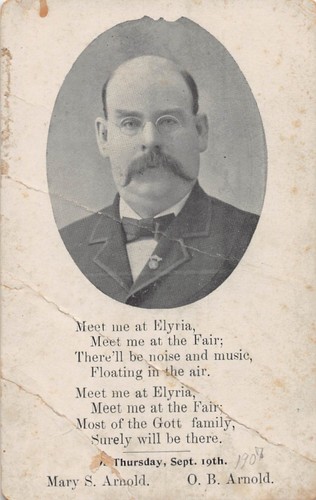 J73/ Elyria Ohio Postcard c1910 Fair Lorain County Gott Family Poem 408 ...