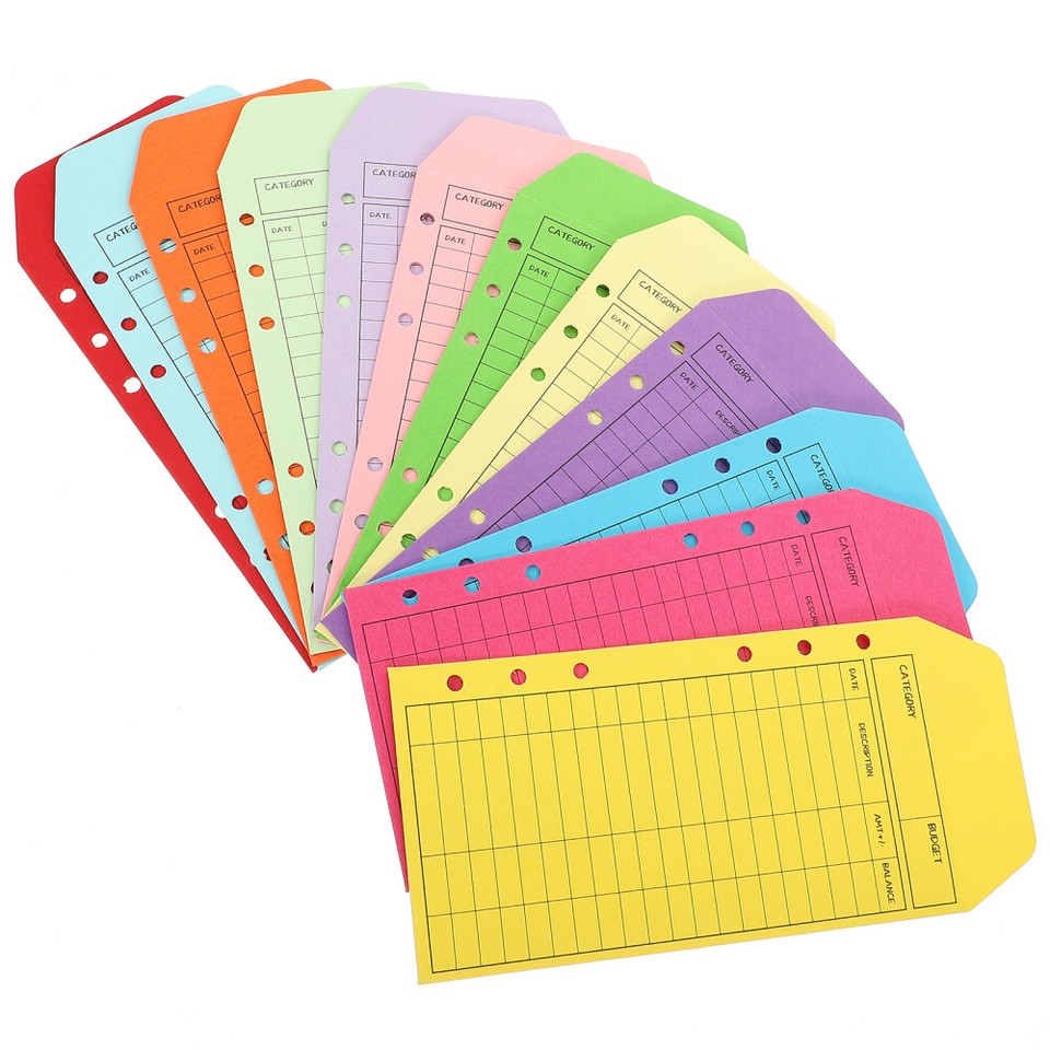 12 Pcs Budget Binder Colorful Kraft Paper Envelope Sheets Envelops ...