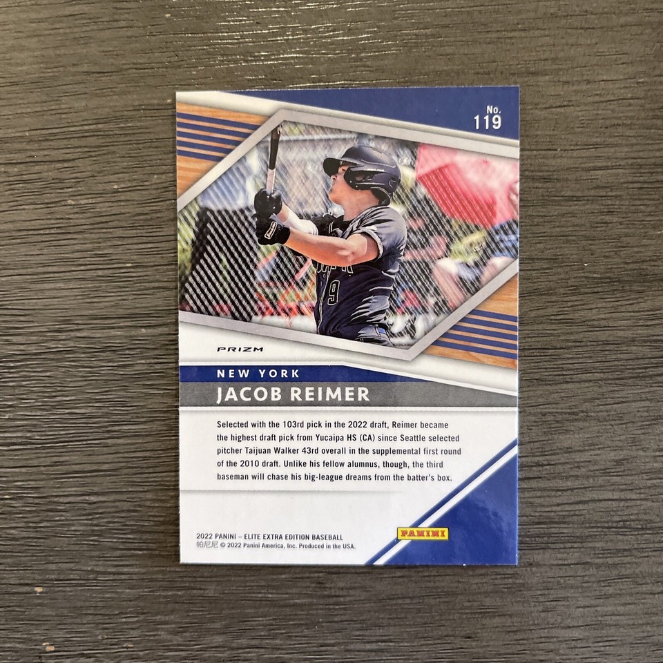 2022 Panini Elite Extra Edition-Siver Prizm-Jacob Reimer #119 | eBay