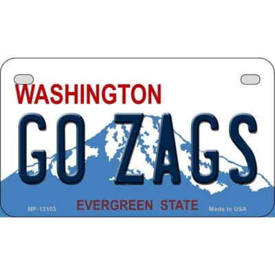 Go Zags Novelty Metal Motorcycle License Plate Tag Sign Car Truck Wall ...