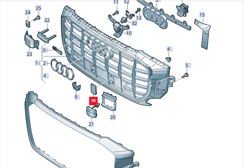 AUDI Q8 4MN Front Right Bumper Strip 4M88079683FZ NEW OEM | eBay UK