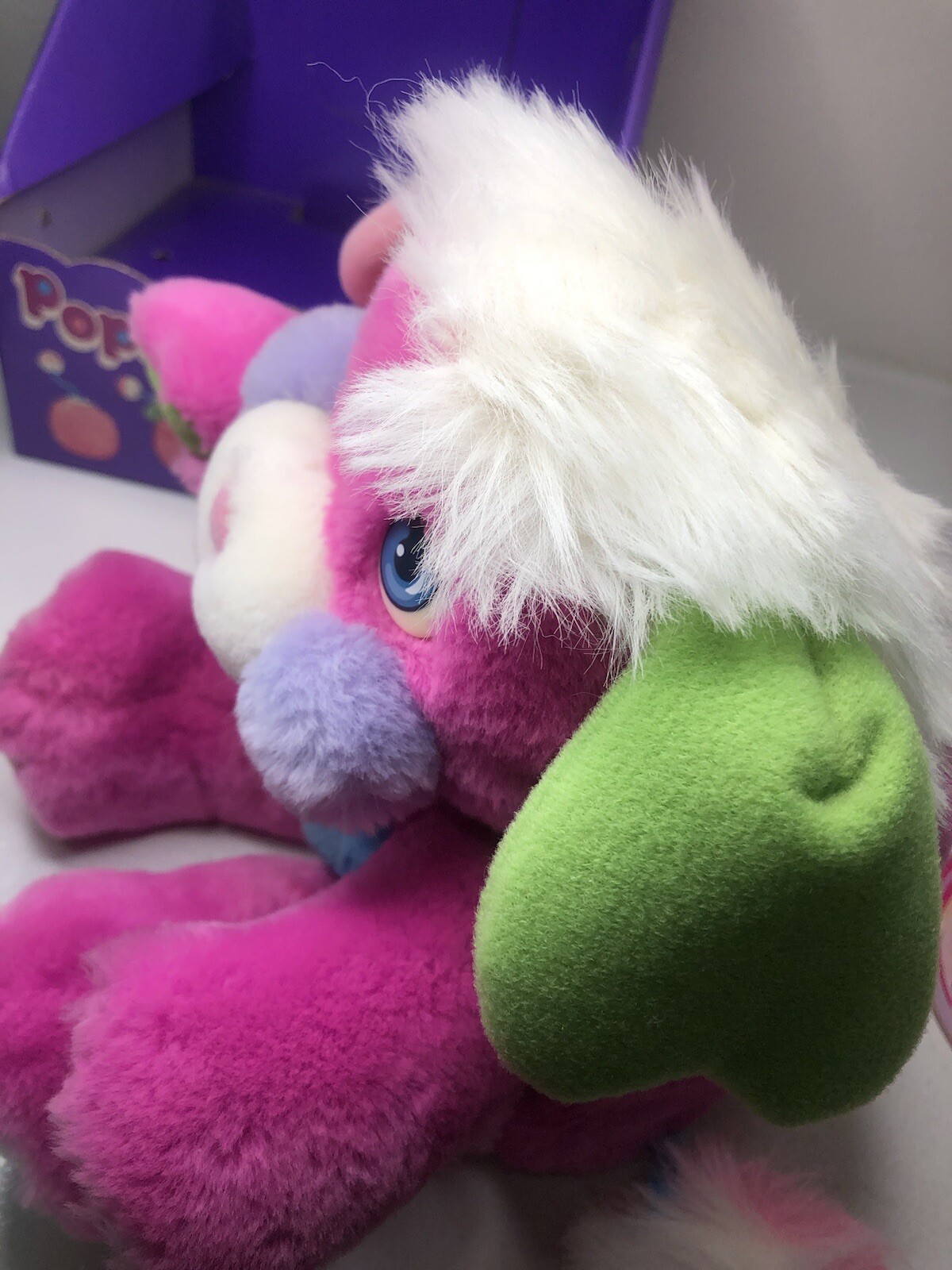 VTG Popples PRIZE plush Toy 1985 Mattel Pink Blue RARE w ORIGINAL BOX ...