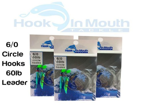 5 x Surf Fishing Rigs Blue Paternoster 60lb 6/0 Snapper Gummy Shark Rig ...