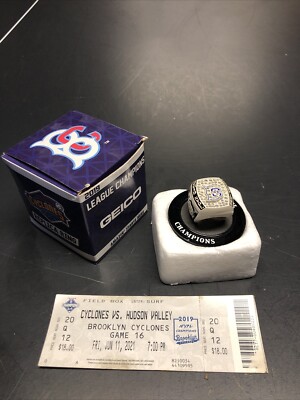 2019 NYPL BROOKLYN CYCLONES CHAMPIONSHIP RING SOUVENIR NEW YORK METS ...