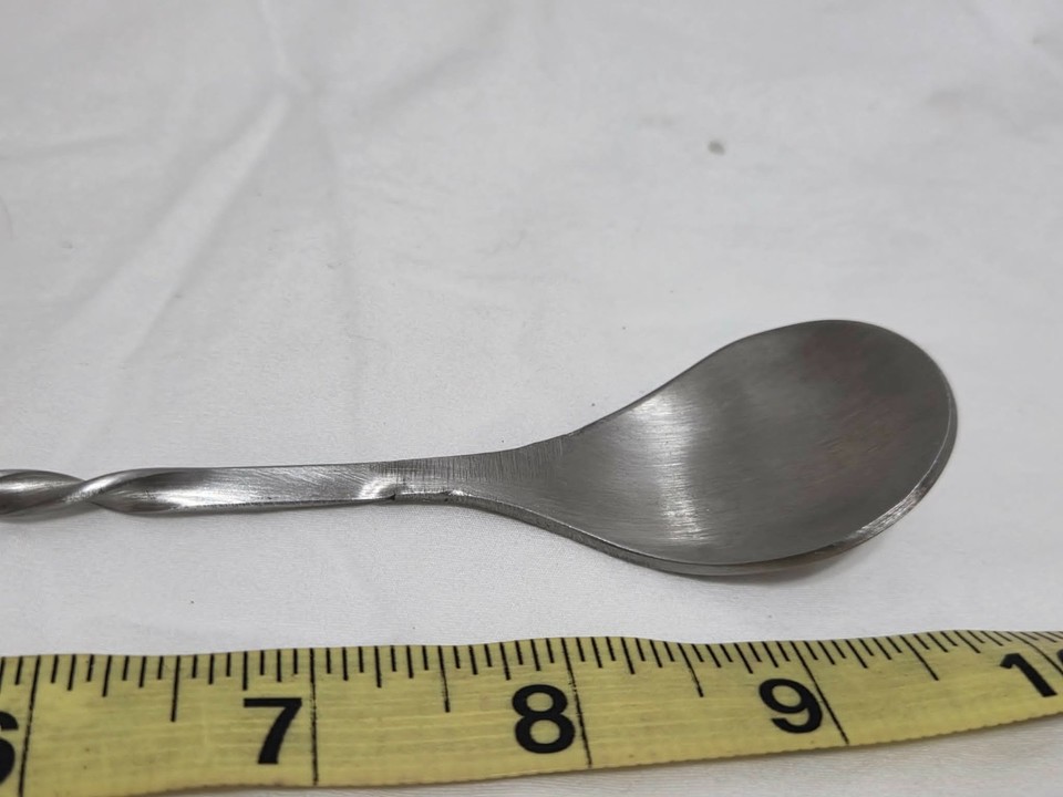 Metal Bar Spoon with Twisted Handle Swizzle Iced Tea Stirrer Cocktails ...
