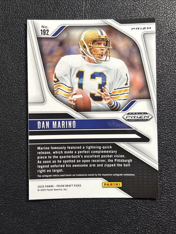 2025 Panini Prizm Draft Picks - Dan Marino #192 Gold Ice Prizm | eBay