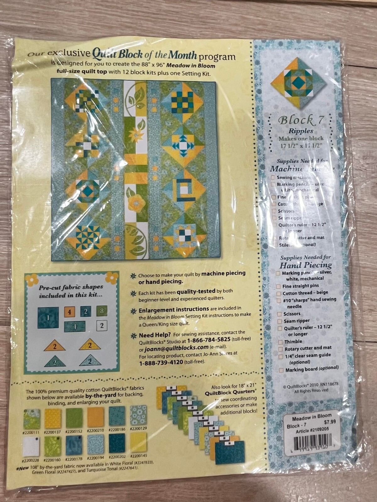 Joann's Meadow in Bloom Block of the Month Quilt Kit CHOICE | eBay