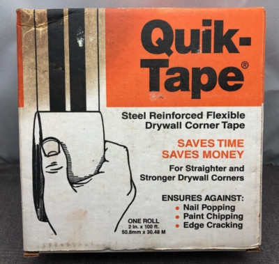 Quik-Tape All Purpose Drywall Corner Bead 2"x 100' Steel Reinforced ...