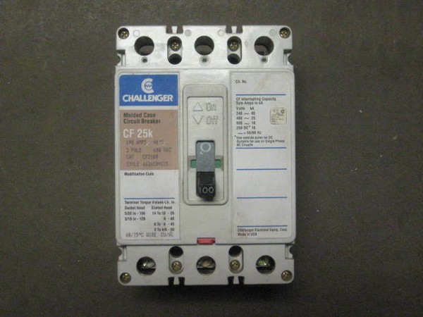 Challenger Circuit Breaker 100 Amp 600v 3 Pole CF3100 for sale online ...