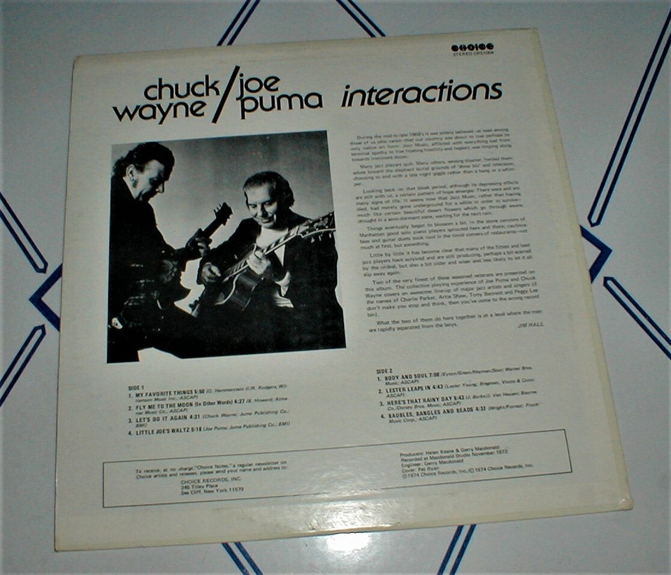 CHUCK WAYNE JOE PUMA Orig 1974 "Interactions" LP guitar NM/NM- | eBay
