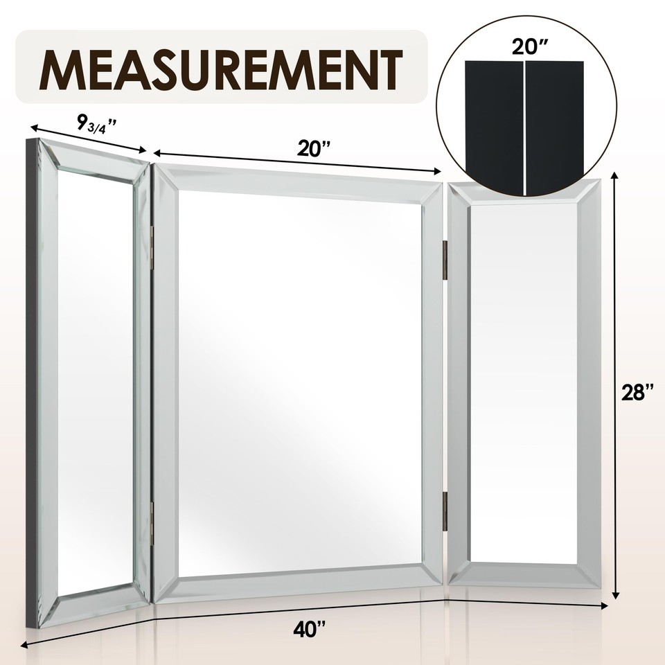 3 Way Mirror, 3 Way Mirror For Braiding Hair, Three Way Mirror For Self ...