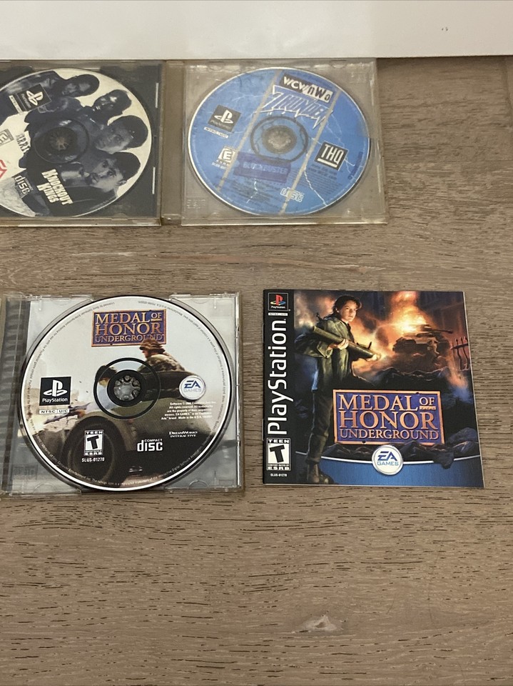 3 PS1 Playstation Games disc only Knockout Kings, WCW/NWO & Medal of ...