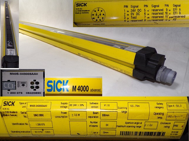 SICK M4000 M40S-043003AA0 Lichtvorhang Lichtschranke 1 200 073 28-5 ...